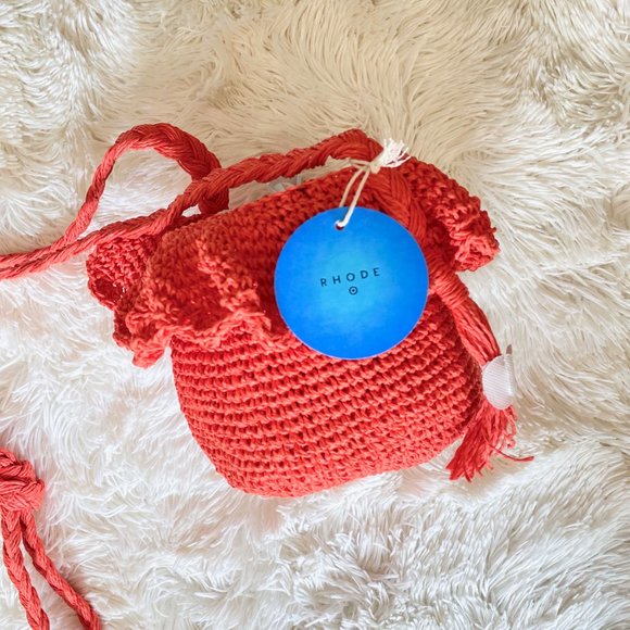 RHODE | Bags | Nwt Rhode X Target Crochet Bucket Bag Dark Orange Boho ...